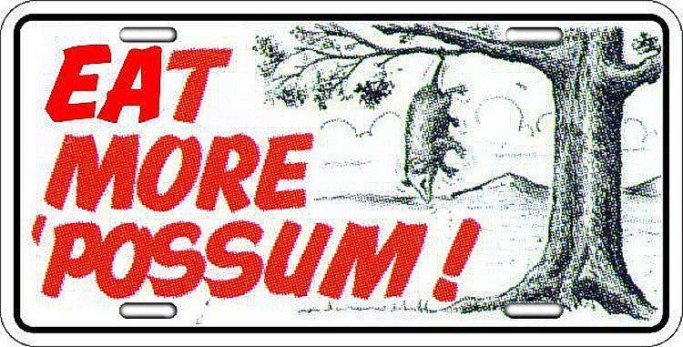 Eat More 'Possum - License Plate – Hill & Holler, LLC